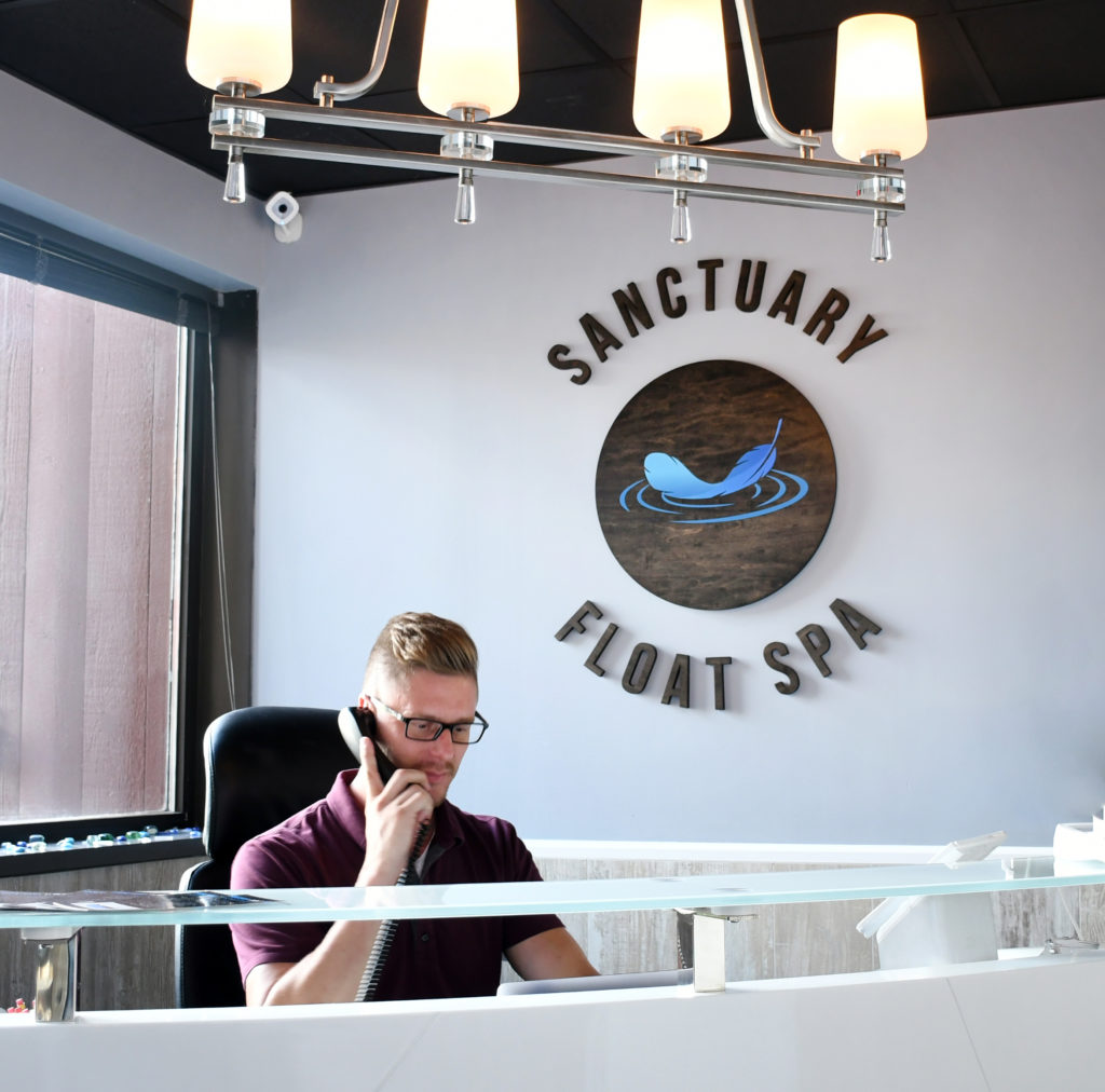 float reception desk 1 – Sanctuary Float Spa